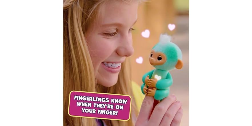 Fingerlings Interactive Baby Monkey Ava (Teal)
