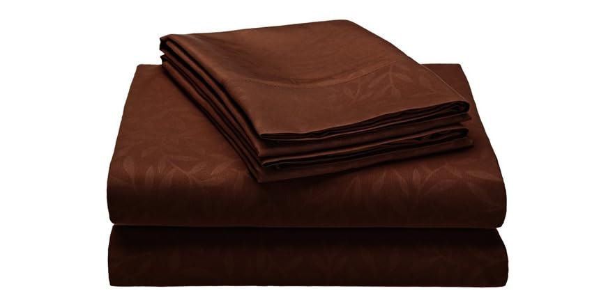 Leaf Embossed Microfiber Bed Sheet Set