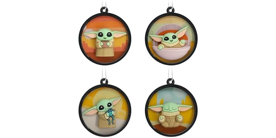 Hallmark Star Wars: The Mandalorian Grogu Scenes Ornaments
