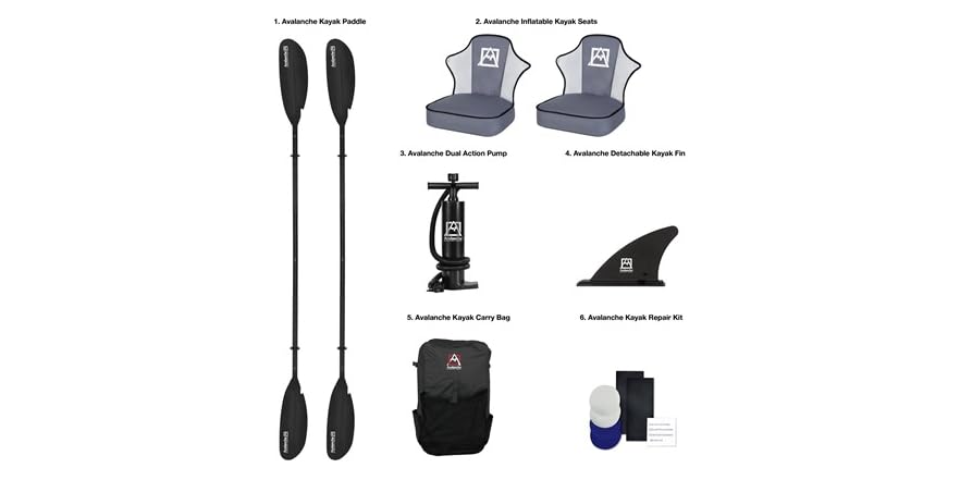 Avalanche Voyager 2P Inflatable Kayak Set