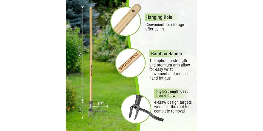 WORKPRO Weed Puller Tool Pick Color