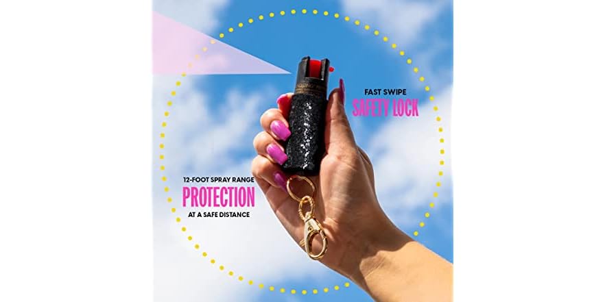 Pepper Spray 12-Foot Spray Range & UV Dye 4 Pack