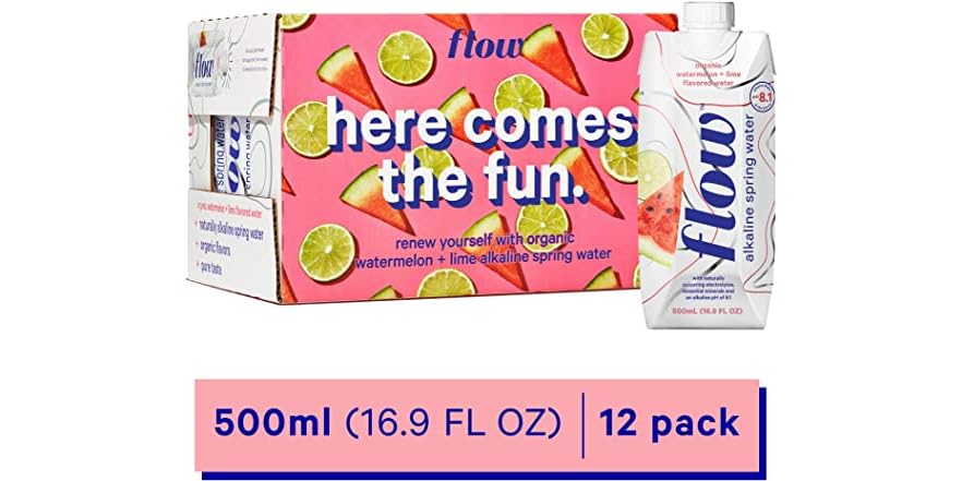 Flow Water, Organic Watermelon + Lime, 12 Pack
