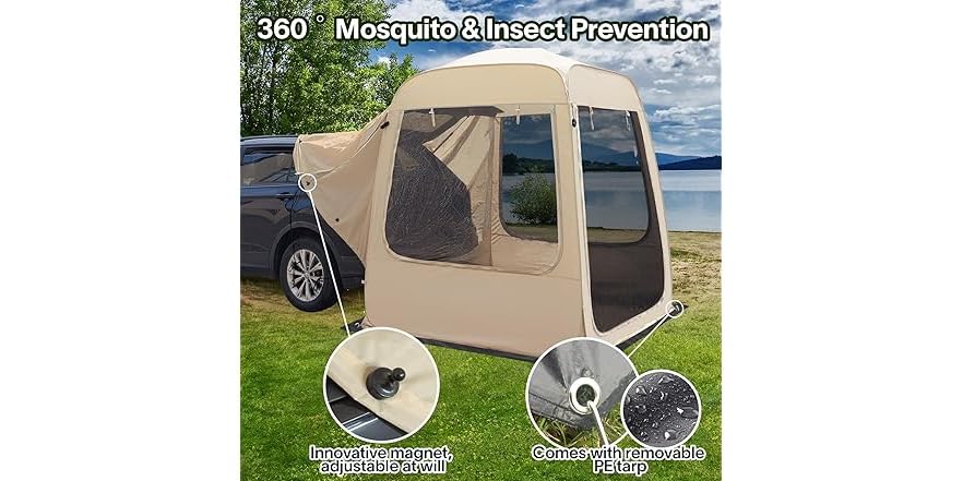 5 Person All Weather Camping Screen SUV Tent