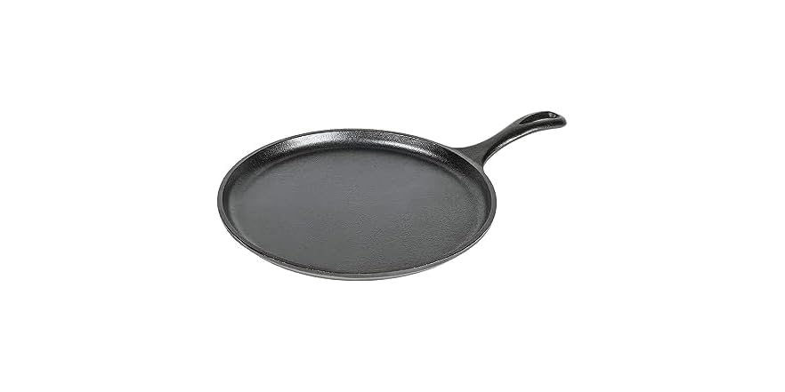 Lodge L9OG3 Cast Iron Round Griddle, Pre-Seasoned, 10.5-inch
