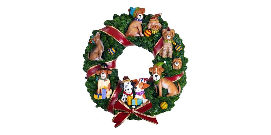 Holiday Dogs Musical Wreath