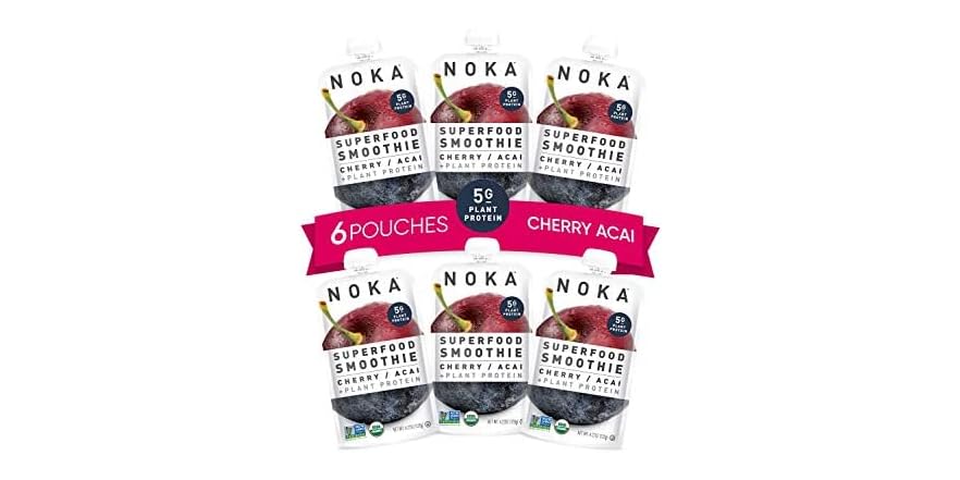 Noka Fruit Smoothie Pouches 6ct