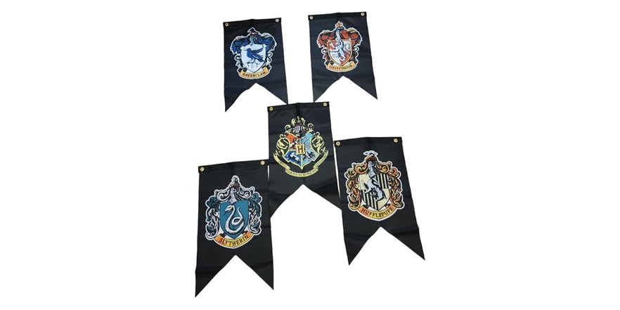 5pc Wizard School Banner Flags