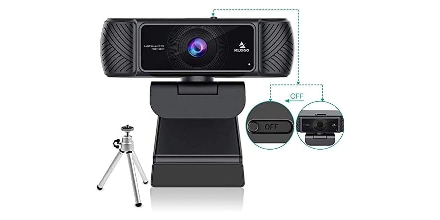 NexiGo N680P Webcam 1080P Black 60FPS Full HD (Open Box)