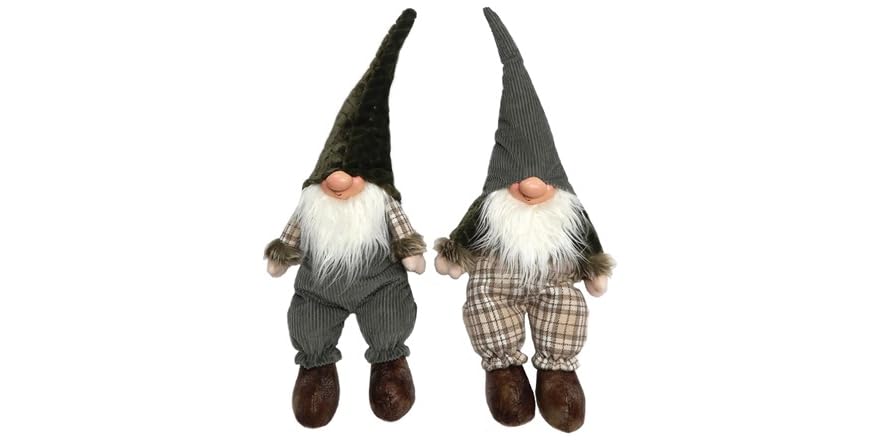 16" Sitting Happy Gnomes (Set of 2)