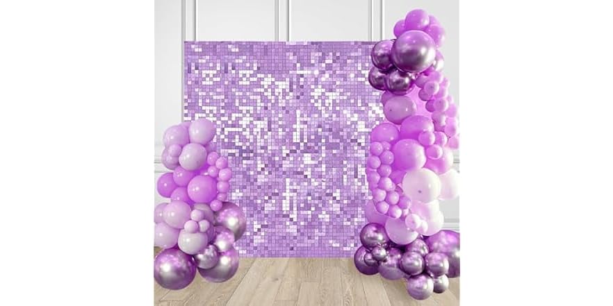 Sequin Wall Backdrop Light Purple