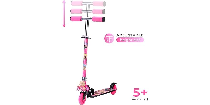 Barbie 2 Wheel Kick Scooter with Light Up Wheels