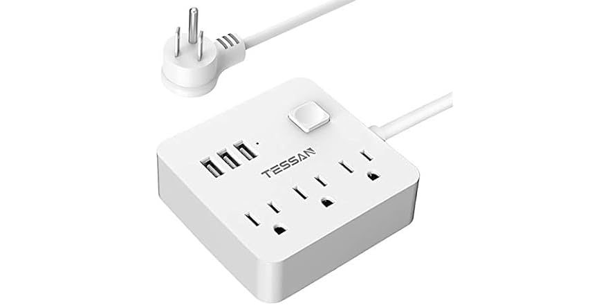 TESSAN Desktop Charging Station (3 Outlets, 3 USB-A Ports)