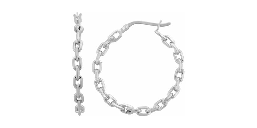 ,925 Sterling Silver Link Hoops