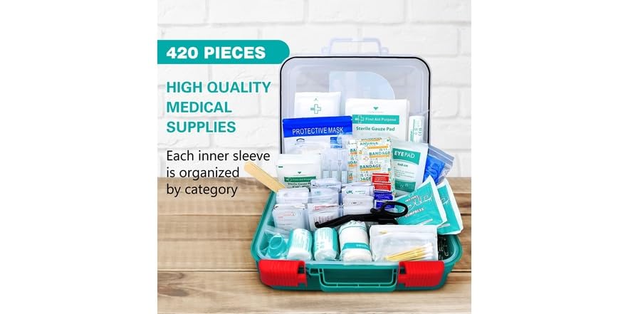 General Medi 420 Pieces Professional First Aid Kit