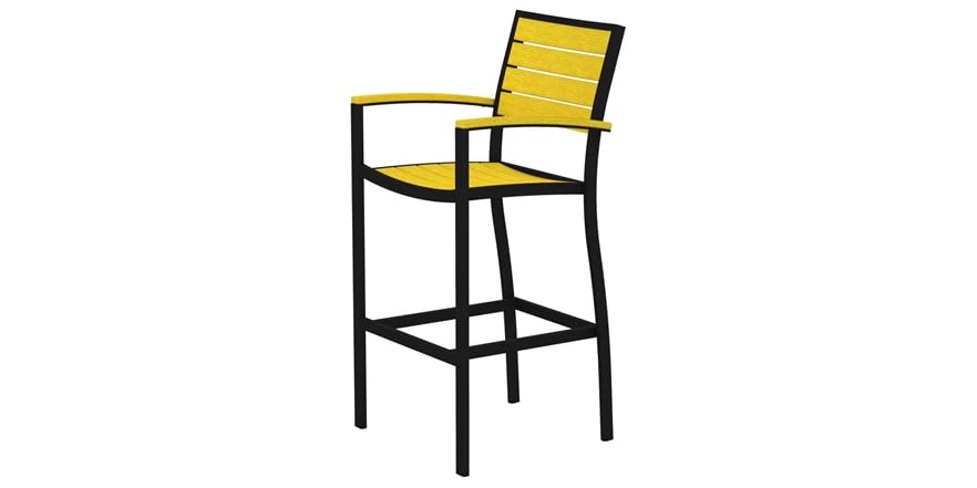 Euro Bar Chair, Black/Lemon