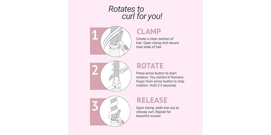 Beachwaver B1 Rotating Curling Iron in Pink Sunset