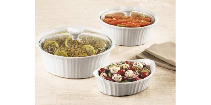 Corningware French White 7Pc Bakeware Set