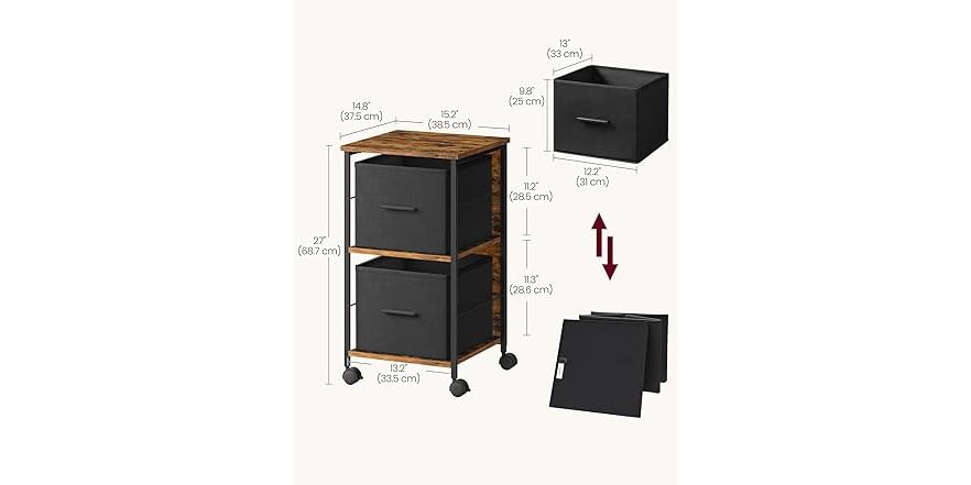 VASAGLE File Cabinet with 2 Drawers