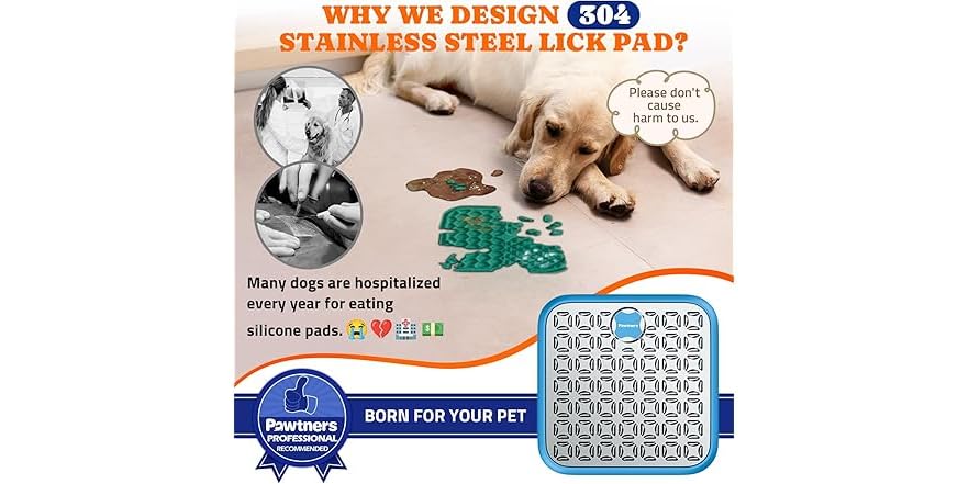 Pawtners Stainless Steel Lick Mat for Pets