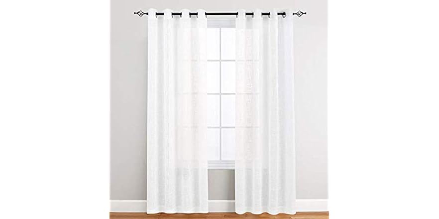 Lazzzy Open Weave Sheer Curtains 1 pair