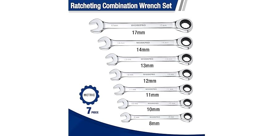 7-Piece Ratcheting Combination Wrench
