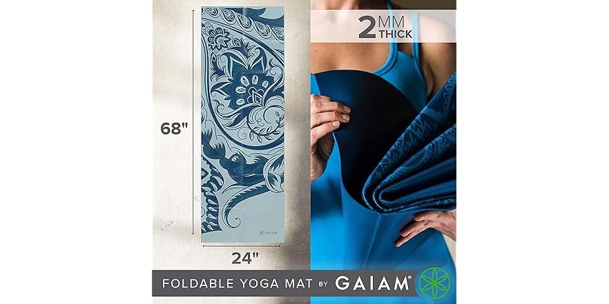 Gaiam Folding Travel Fitness & Exercise Mat