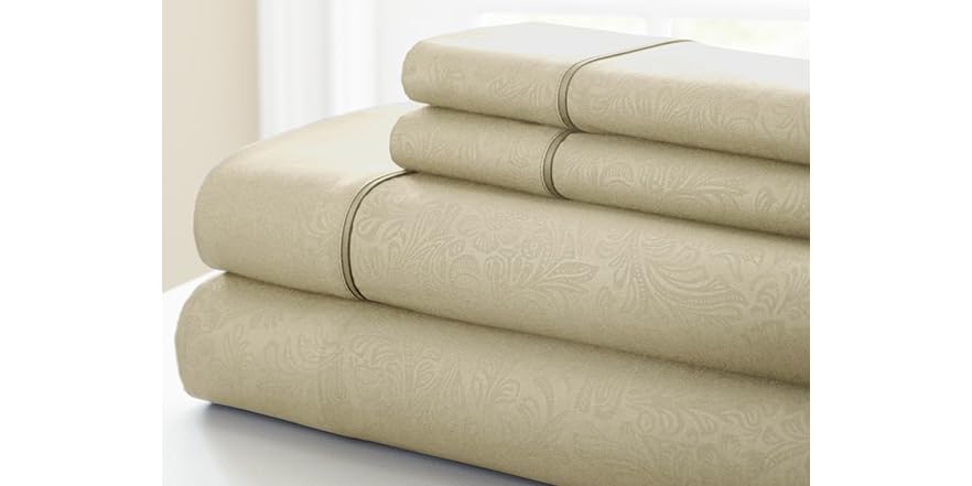 Microfiber Floral Embossed Sheet Set