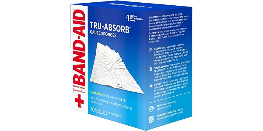 Band Aid First Aid Products Tru-Absorb Sterile Gauze Sponges