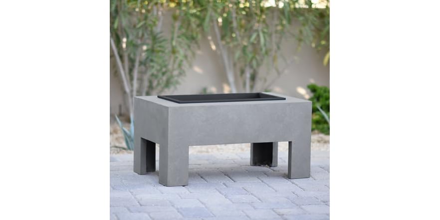 Astella Rectangular Wood Burning Fire Pit