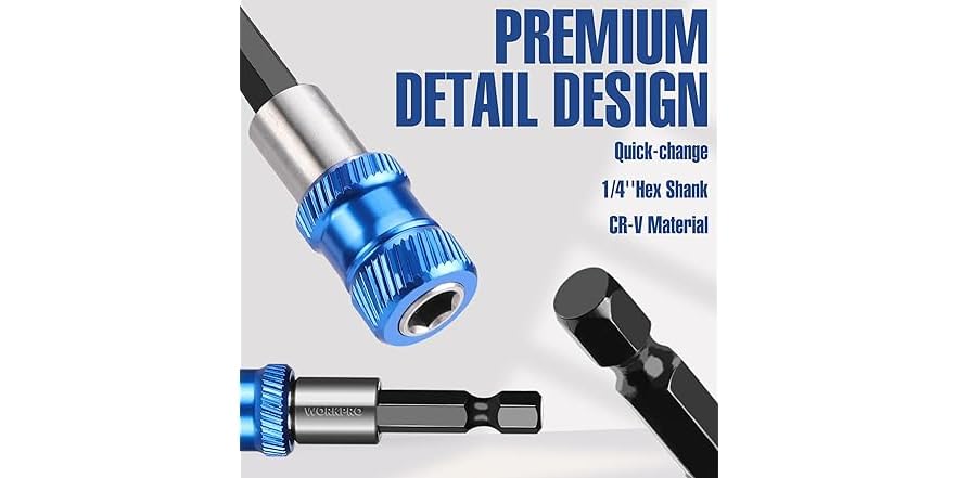 WORKPRO Drill Bit Extension Set, 3Pcs 2-3/8''Magnetic