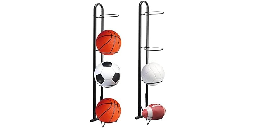 2 Pack 4 Tier Vertical Sport Ball Rack