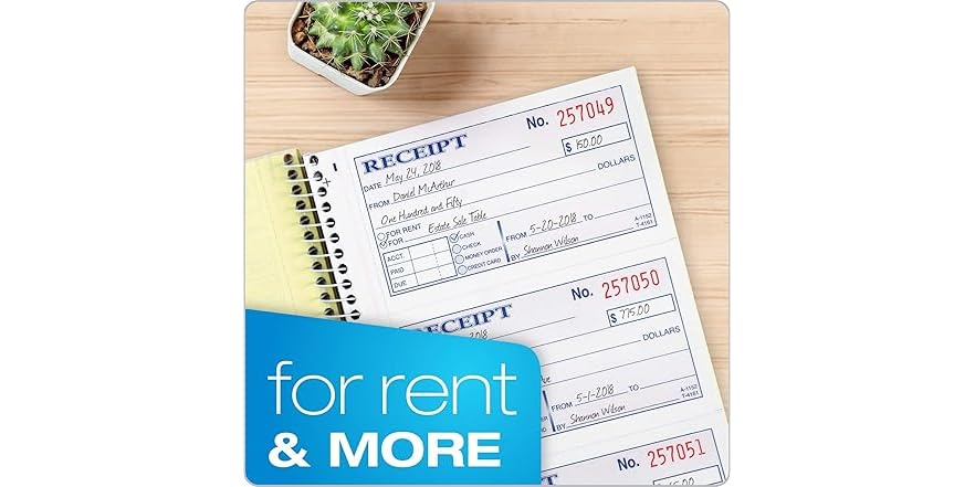 Adams Money and Rent Receipt Book