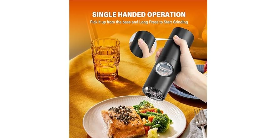 Simple Deluxe Electric Salt and Pepper Grinder