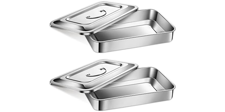 2 Pcs Stainless Steel Surgical Trays