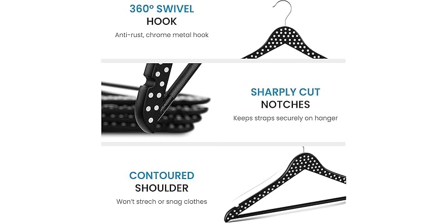 ZOBER Wooden Polka Dot Hangers 10Pk
