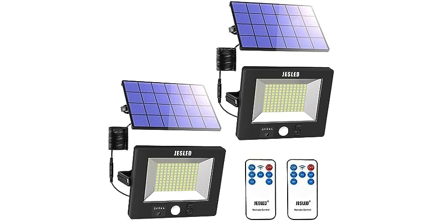 2 Pack Solar Outdoor Lights with Remote