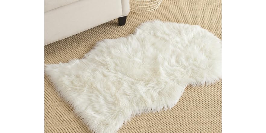 Faux Sheep Skin Rug Ivory (4 Sizes)
