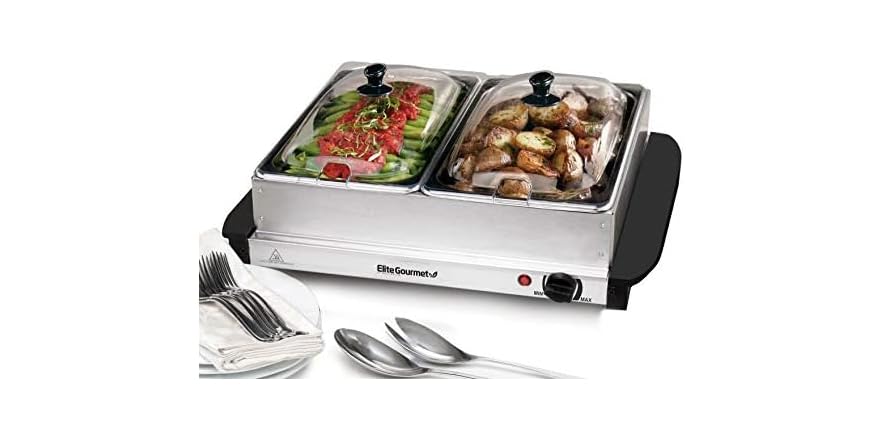 Elite Gourmet Dual Tray Buffet Server