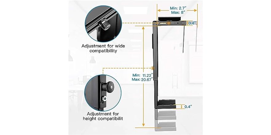 HUANUO CPU Holder Under Desk Mount - Adjusta