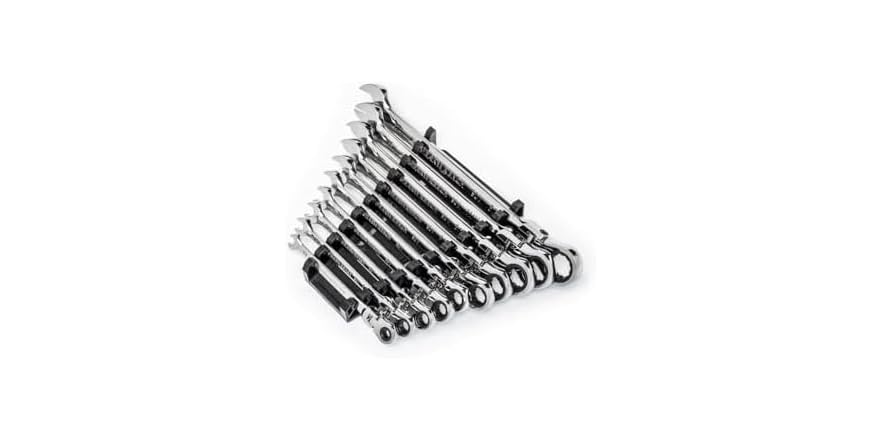 10Pc Gearwrench 86758 Set Wr Rat Flex Comb