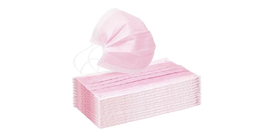 Pink Disposable 3-Ply Face Masks