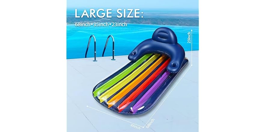 LUSVNEX Rainbow Pool Float Lounger