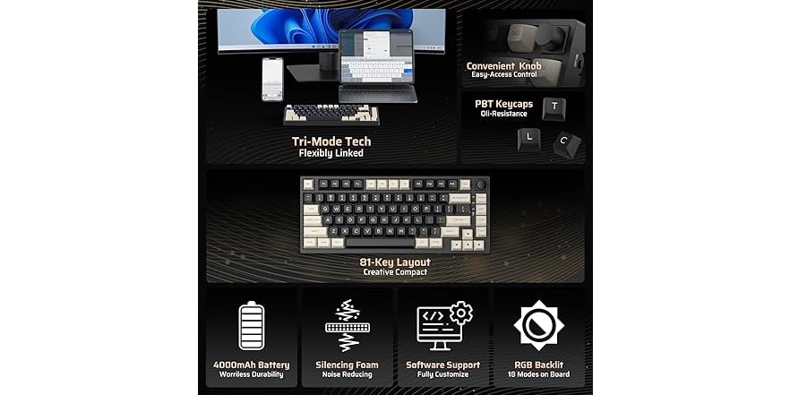 LTC Nimbleback Wireless 81-Key Mechanical Keyboard