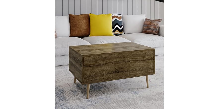 Rustic Mid-Century Lift-Top Coffee Table