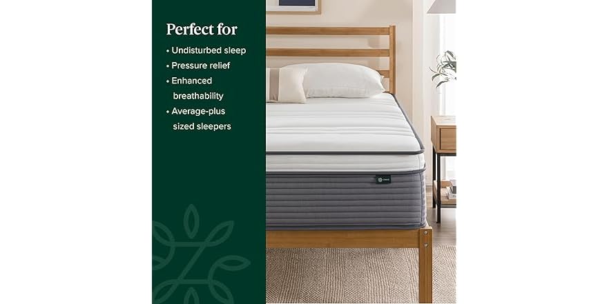 ZINUS 12" (New Version) True Support Hybrid Full Mattress