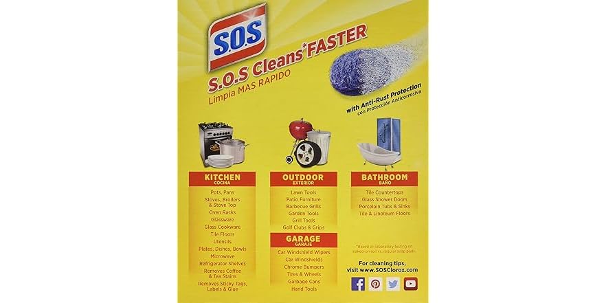 SOS Wool Steel Soap Pads 10 ct (6pk)