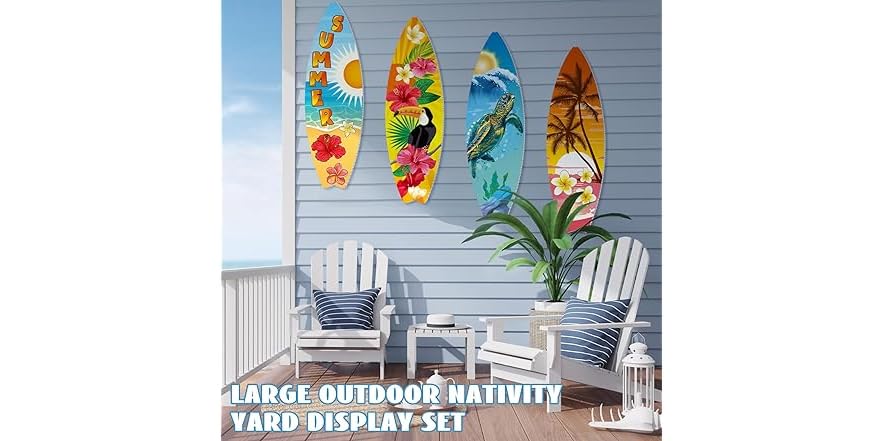 4 PC Surfboard Beach Party Decorations