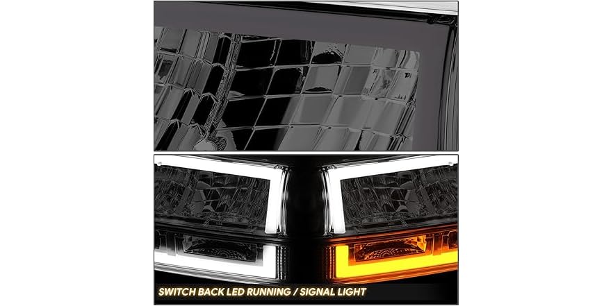 Pair of Headlights Smoked Lens/Clear