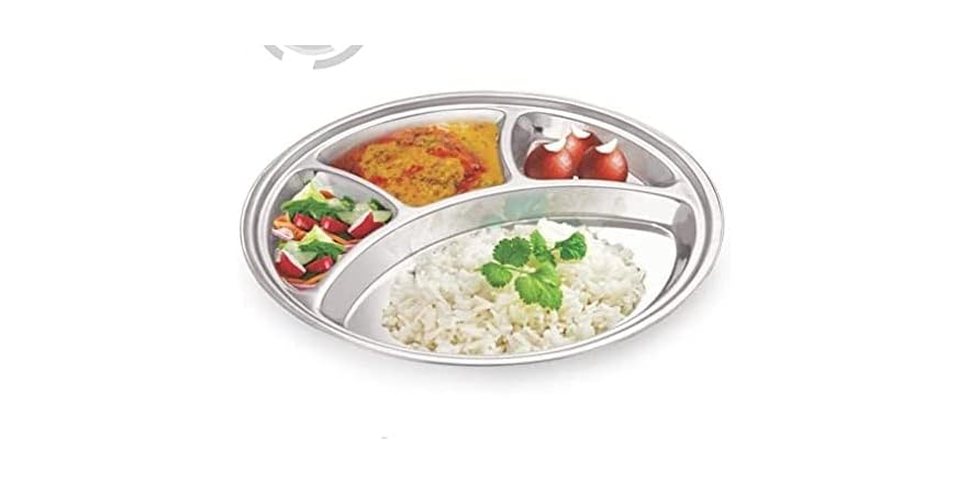 Steel Round Dinner Plate Silver, 13"